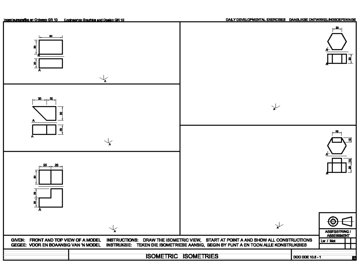 Engineering Graphics GR 10: Isometric Drawing Exercises - Studocu