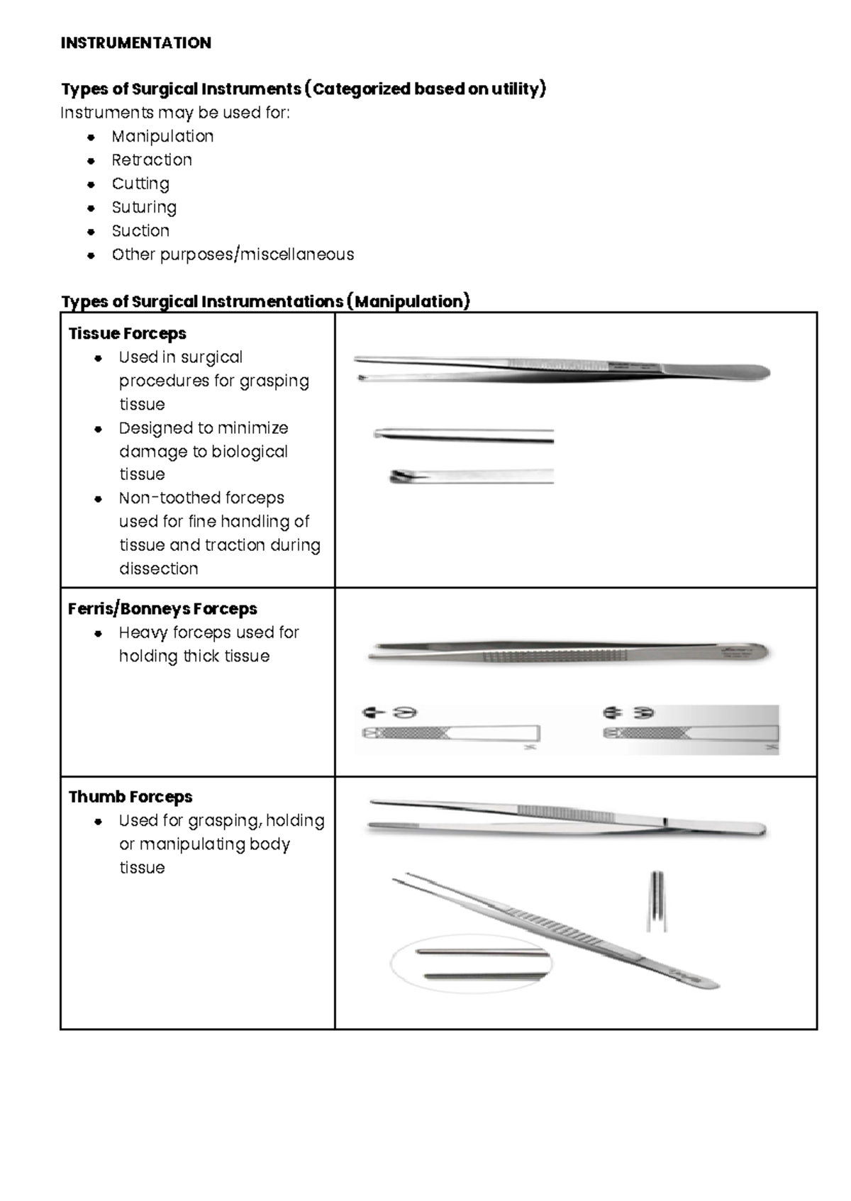 Instrumentation - For operating room and Delivery room ...
