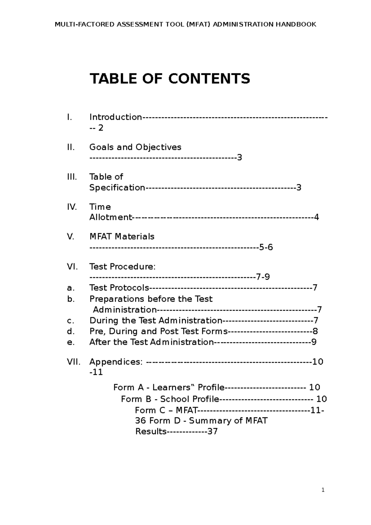 MFAT- Handbook - N/A - MULTI-FACTORED ASSESSMENT TOOL (MFAT ...