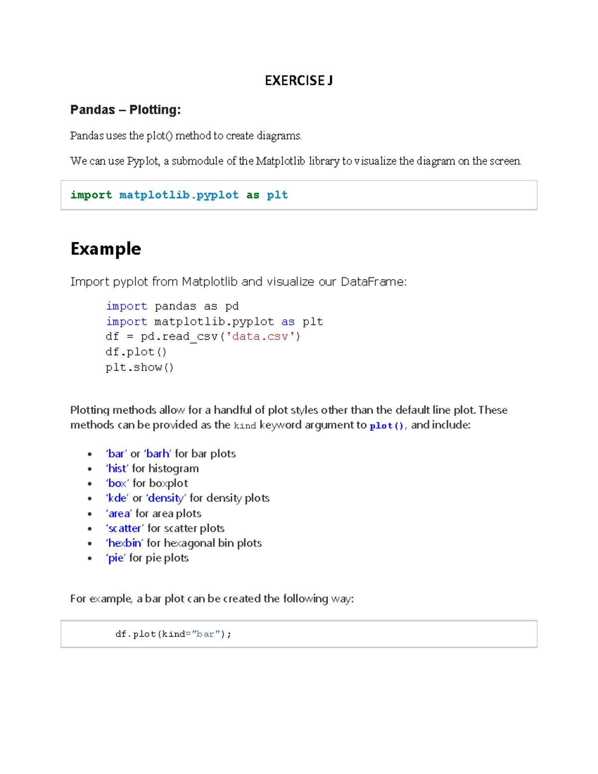 Pandas Plotting Techniques: Visualization with Matplotlib - Studocu