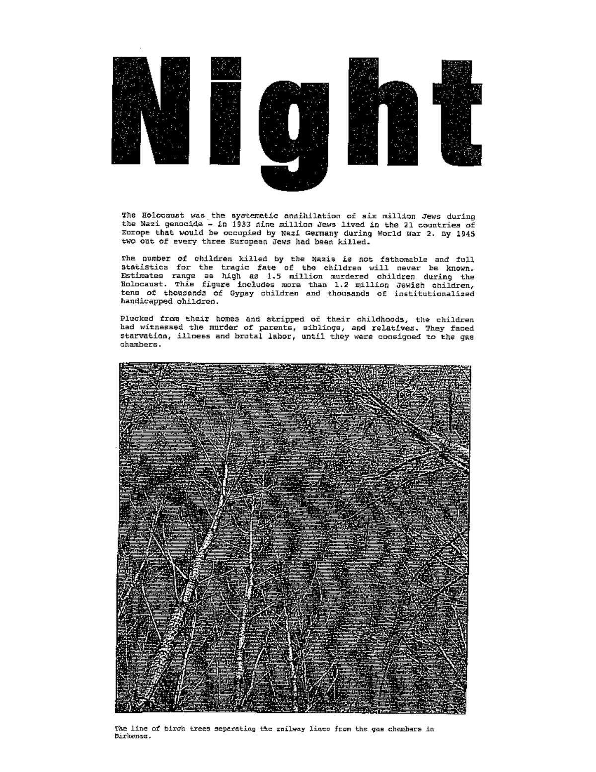 Night: A Survival Packet on the Holocaust and Elie Wiesel's Experience ...