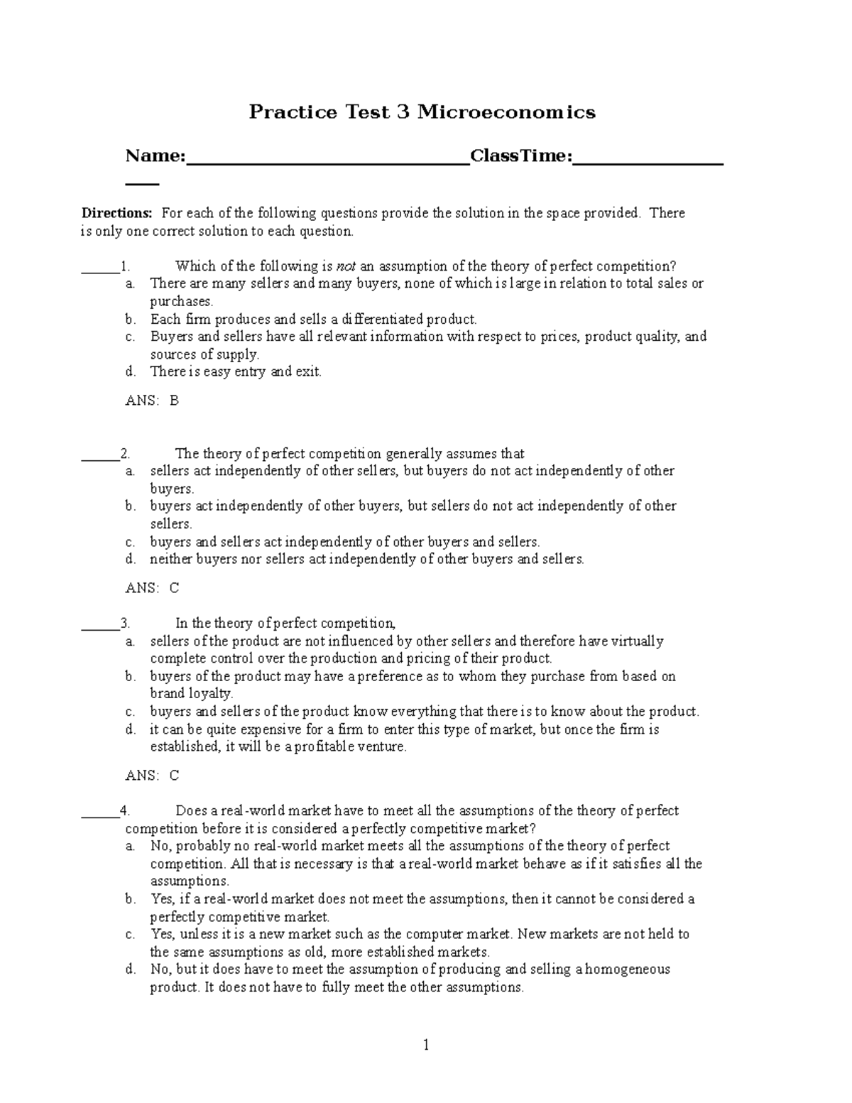 Test 2017, questions and answers - Practice Test 3 Microeconomics ...