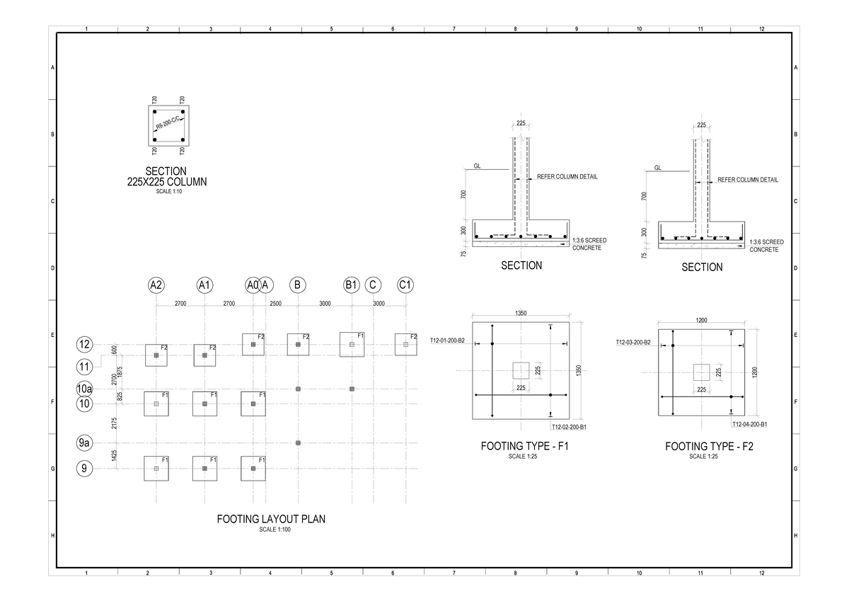 Footings - sadsadasdasd - 9 9a 10 12 11 1425 2175 2700 600 3000 3000 ...