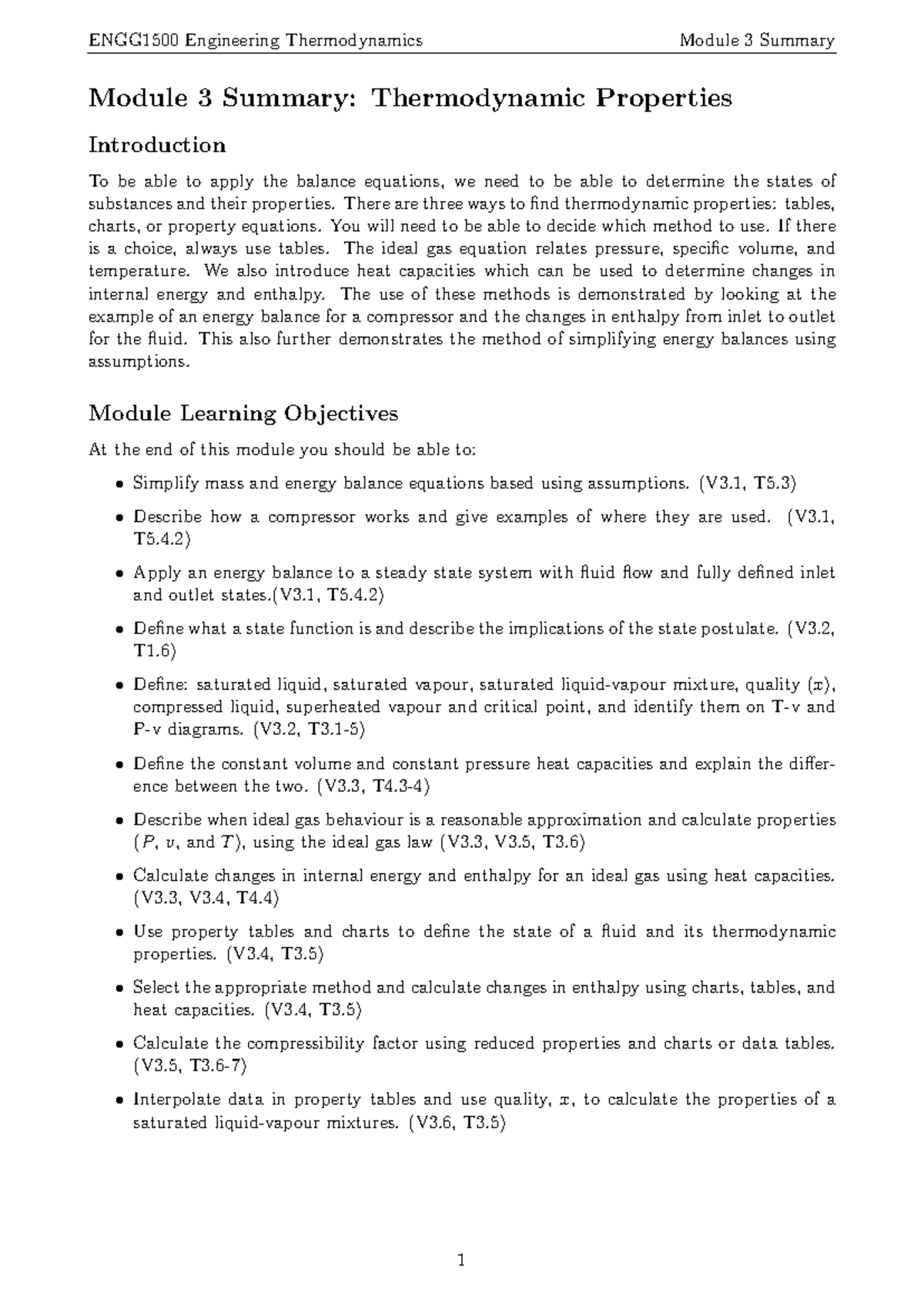 ENGG1500 Engineering Thermodynamics Module 3 Summary and Key Learnings ...