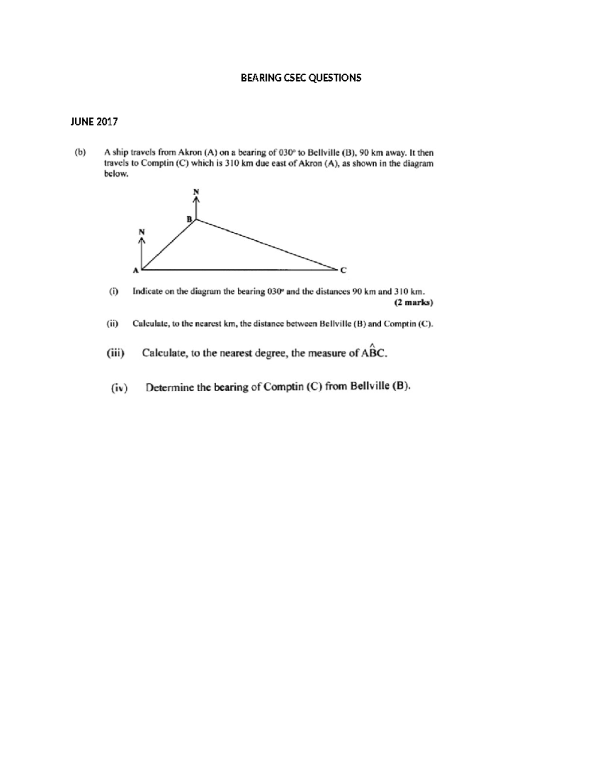 Bearing CSEC Questions - economic basics - BEARING CSEC QUESTIONS - Studocu