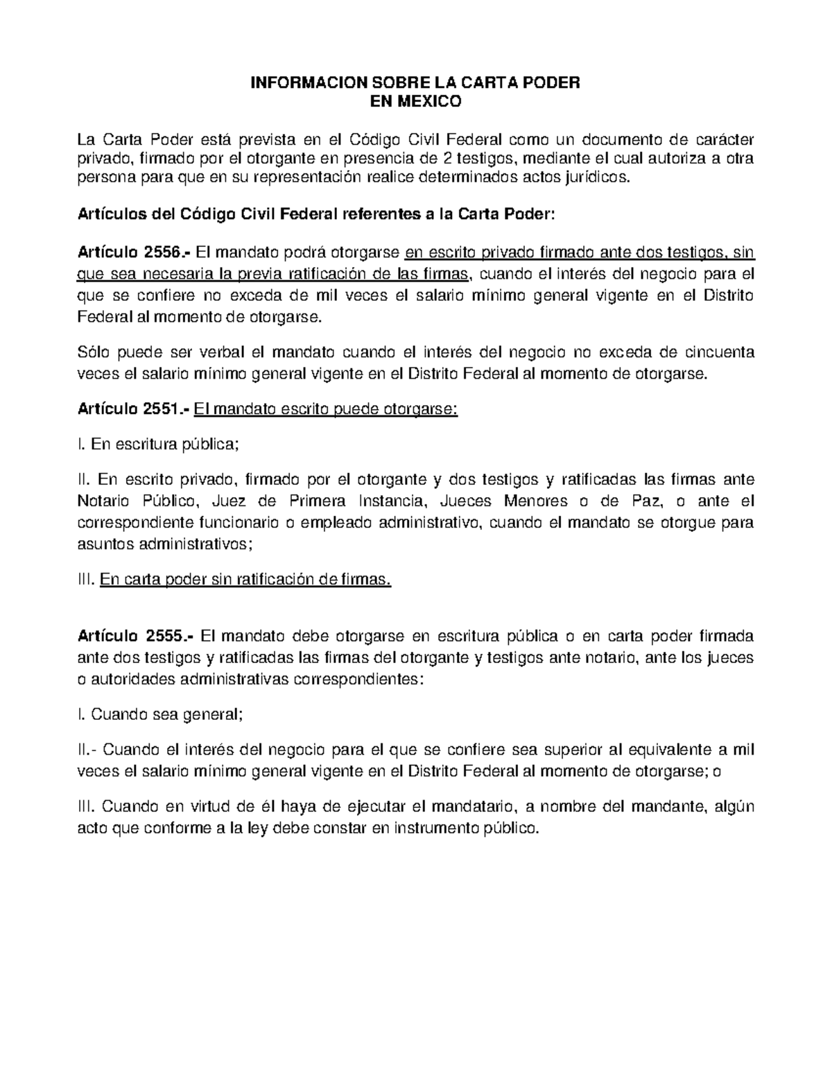 Formato-carta poder - DERECHO CIVIL - INFORMACION SOBRE LA CARTA PODER EN MEXICO La Carta Poder ...