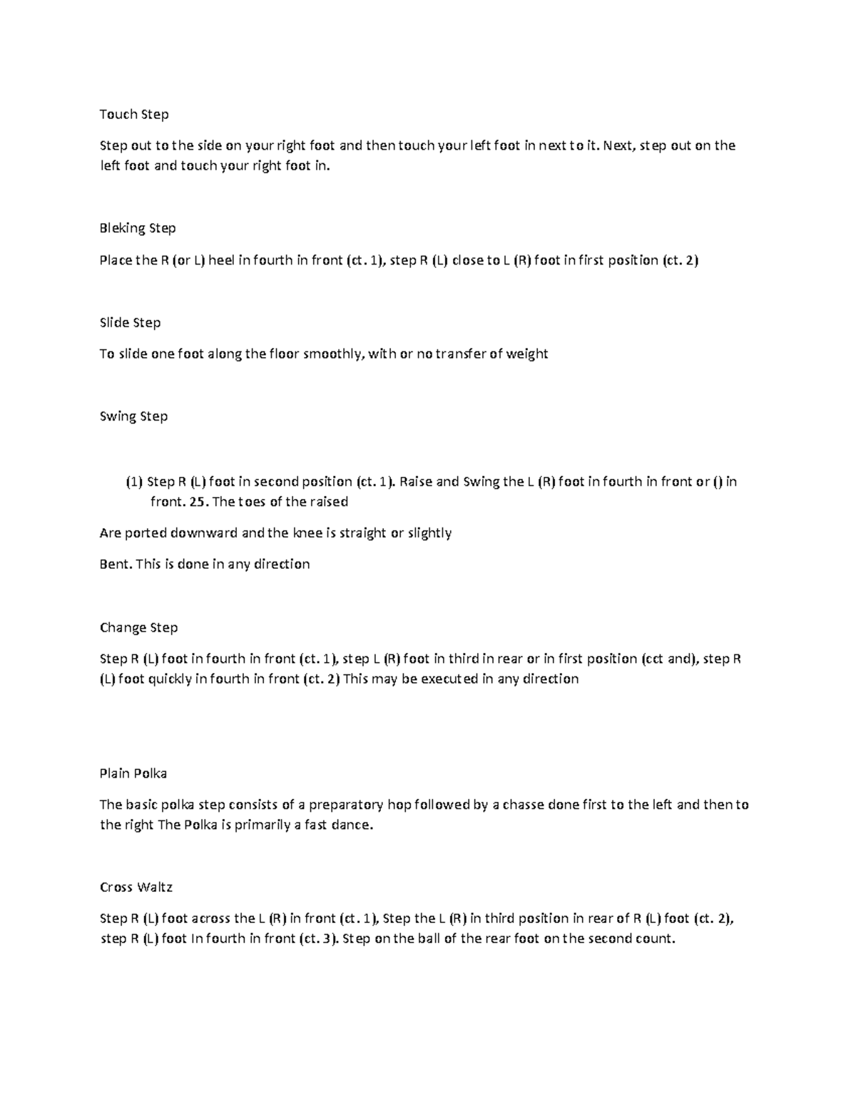 Polka sa Nayon: Steps and Dance Patterns for Ballroom Dancing - Studocu