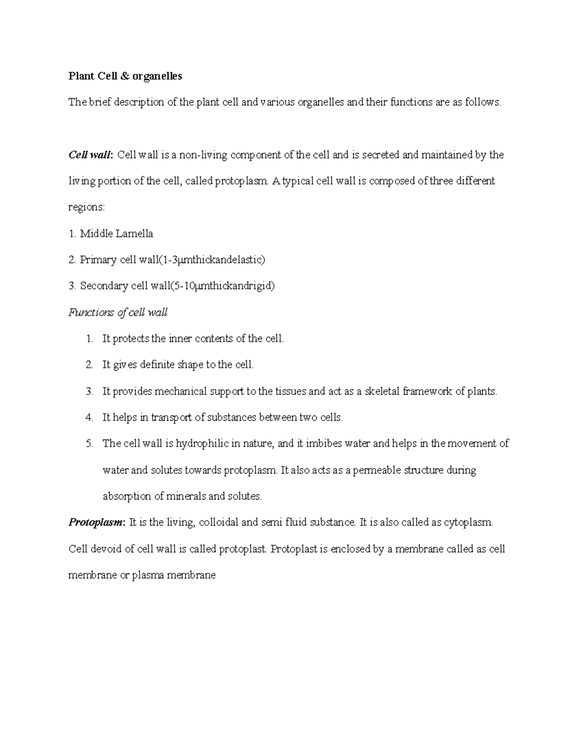 Plant Cell- Cell wall, Cell membrane and Cell nucleus - Plant Cell ...