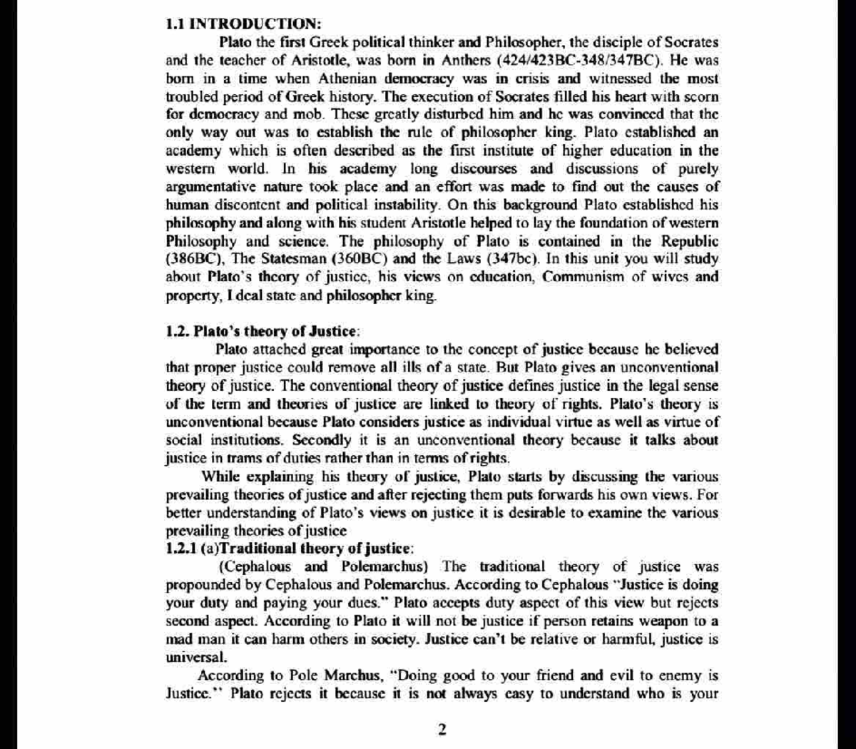 Plato's Theory of Justice - Lecture Notes (PHIL 101) - Studocu