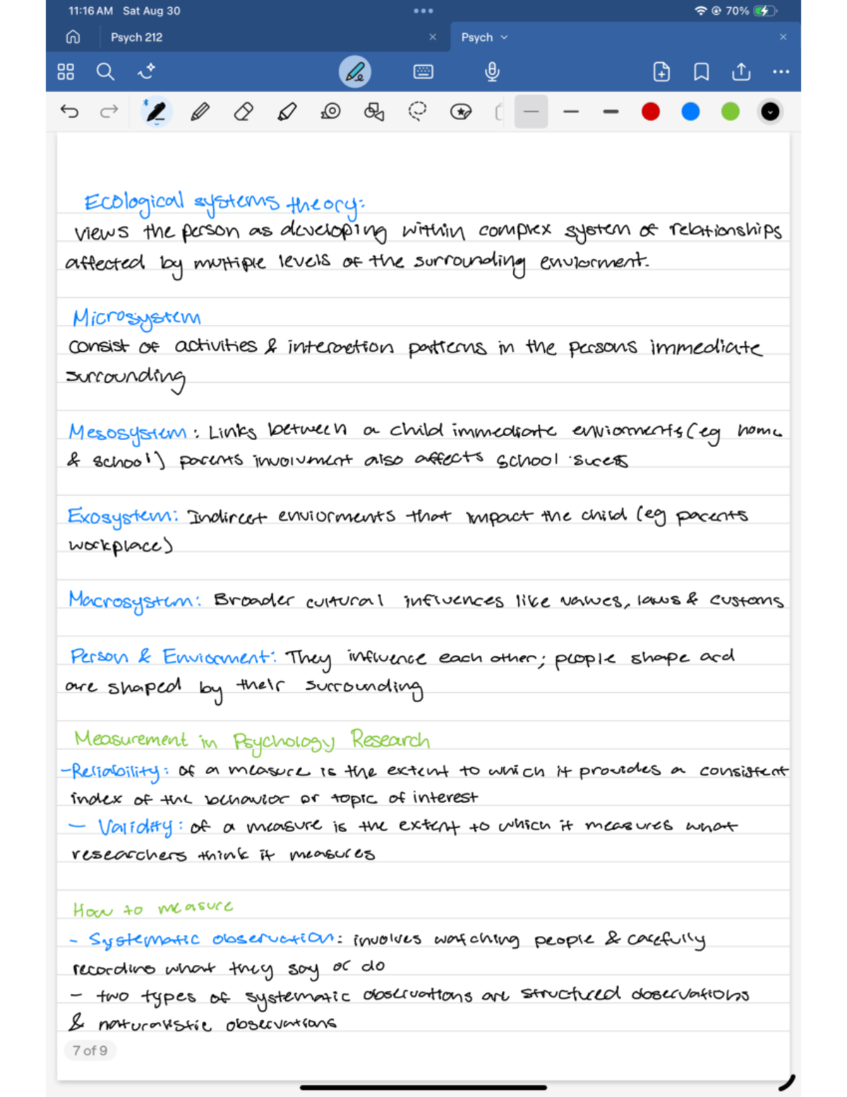 Psych 212: Ecological Systems Theory and Measurement in Psychology ...