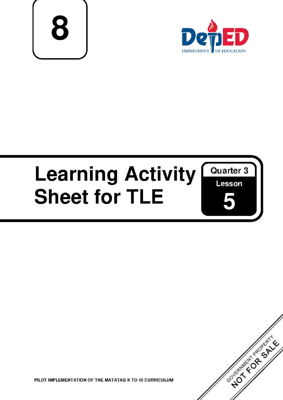 Q3 LAS TLE 8: Lesson 5 Learning Activity Sheet for Week 5 - Studocu