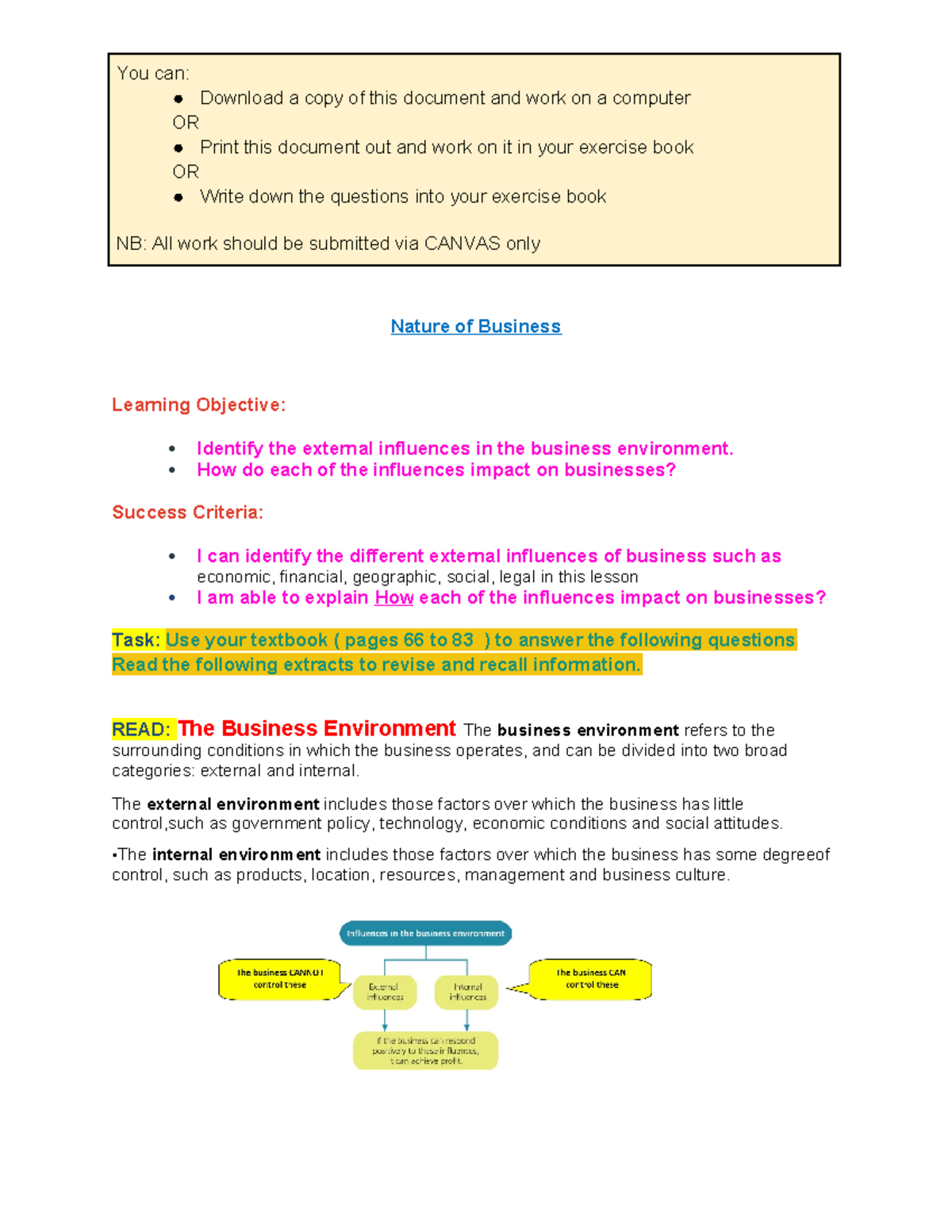 Year 11 Business Studies: External Influences on Business (Revised ...