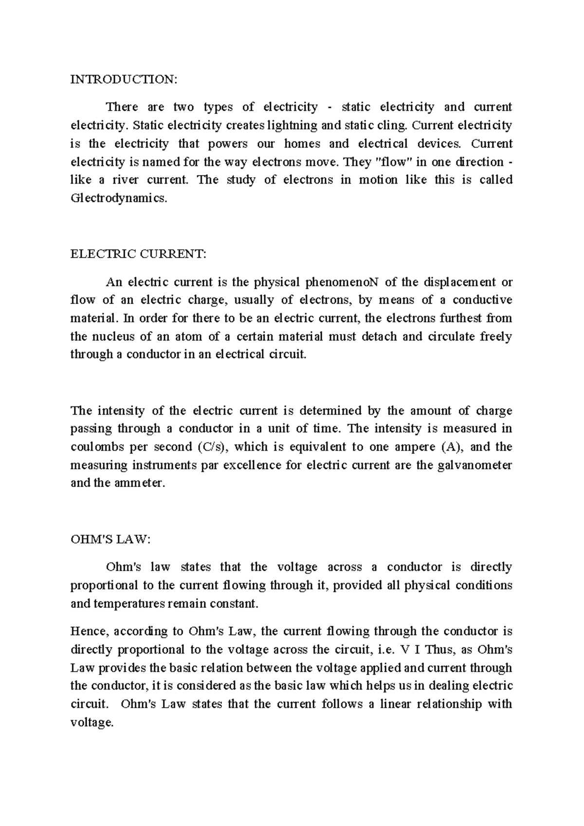 Electricity Fundamentals: Static & Current Electricity Overview ...