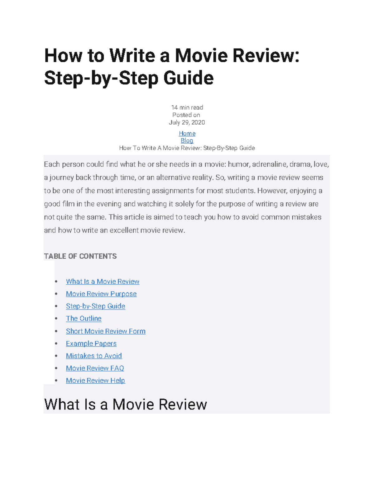 How to Write an Effective Movie Review: A Step-by-Step Guide - Studocu