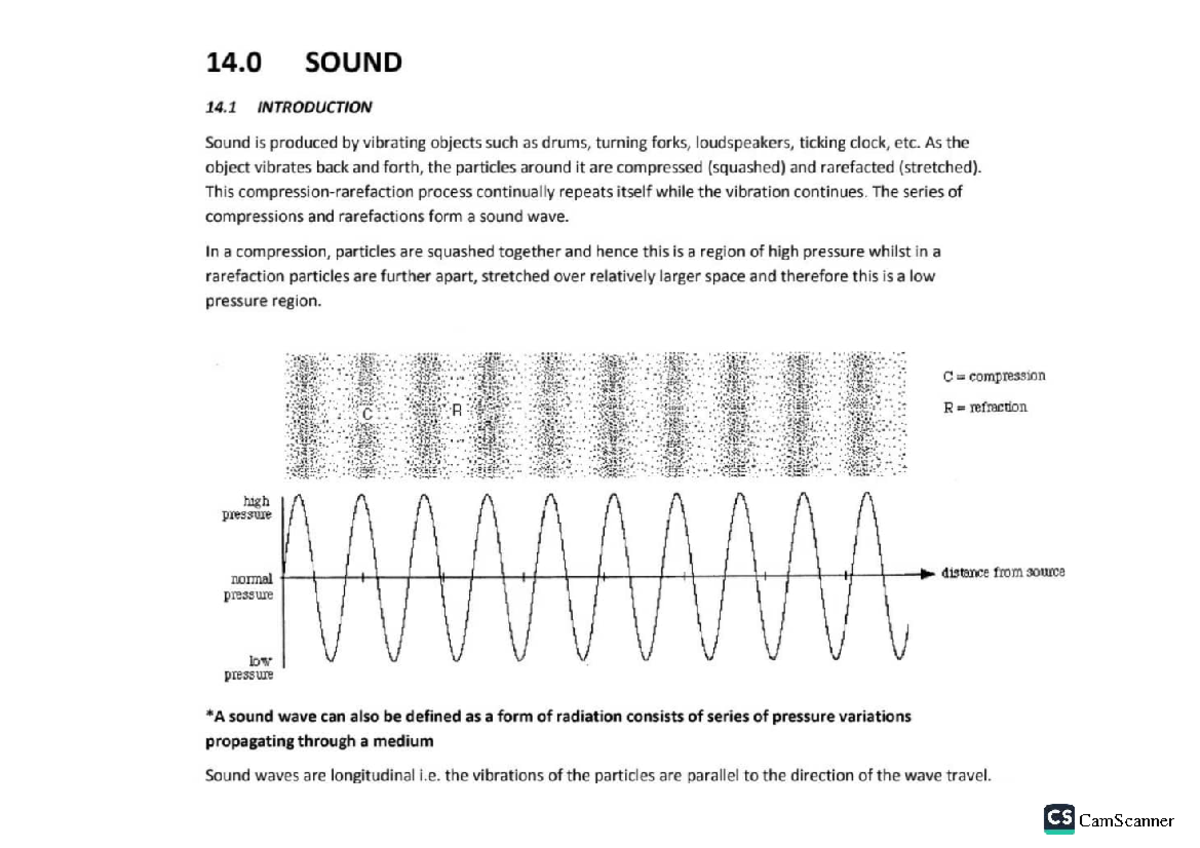 Sound Concepts and Experiments: Summary Notes for Physics 14.0 - Studocu