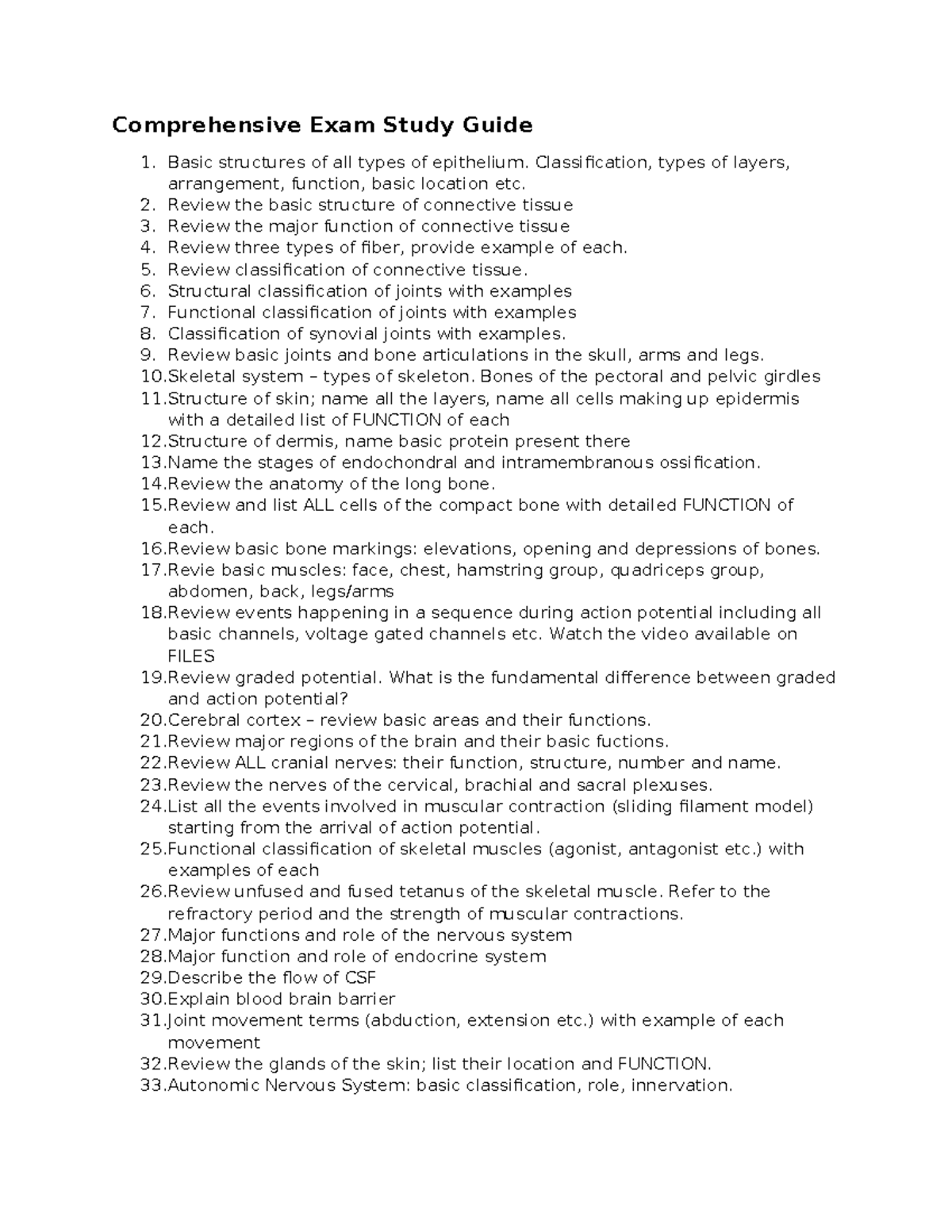 BIOS255 Comprehensive Exam Study Guide: Key Concepts & Review - Studocu