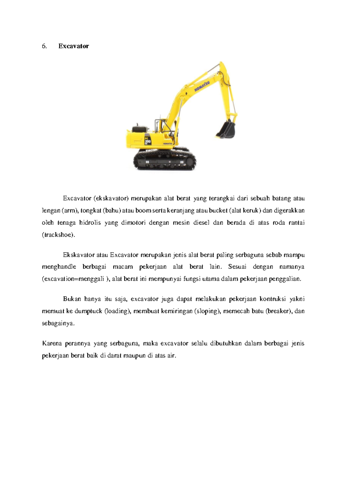 Resume Alat Berat Excavator: Fungsi, Metode, dan Perhitungan Kapasitas ...