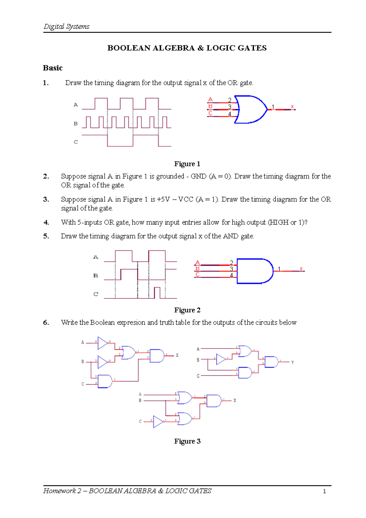 Lec02 hw - Digital system - Digital Systems Homework 2 – BOOLEAN ...