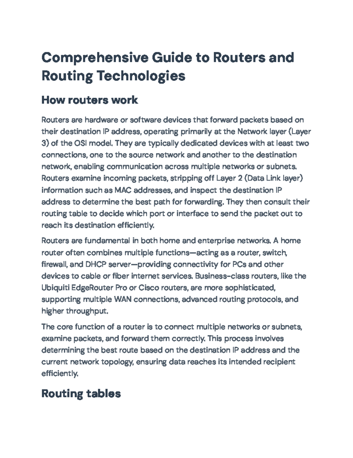 Comprehensive Guide to Routers and Routing Protocols (CS101) - Studocu