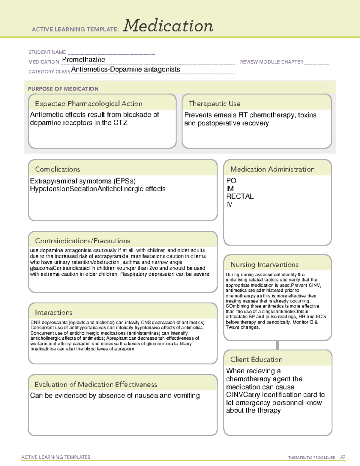 Active Learning Template medication (12)prom - ACTIVE LEARNING ...