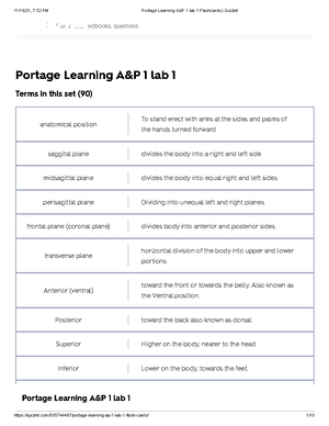 Lab 1 Exam - Portage Learning Center BIOD 151 A&P1 Lab 1 Exam - NRSG ...