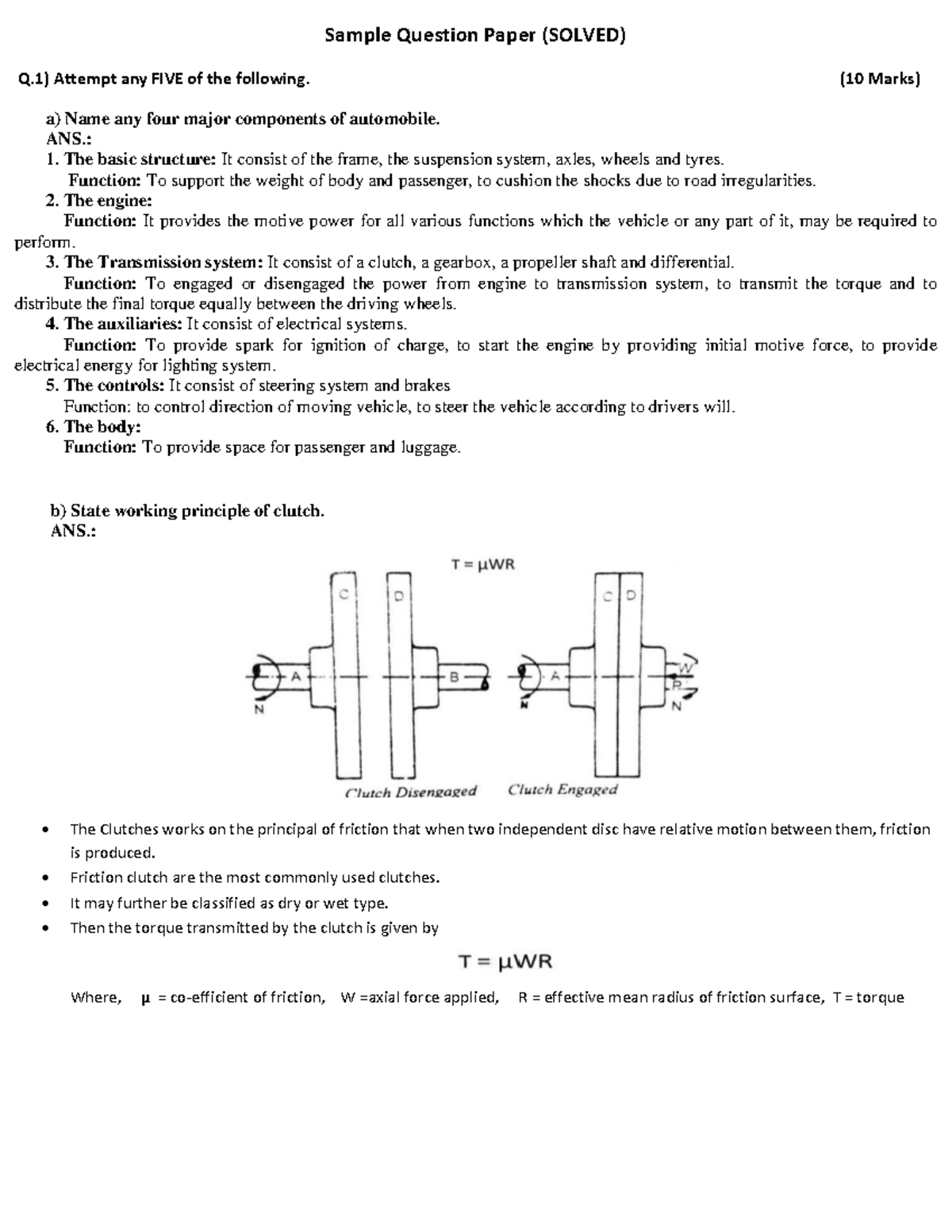 Solved Sample Paper OF AEN 22656 - Sample Question Paper (SOLVED) Q ...
