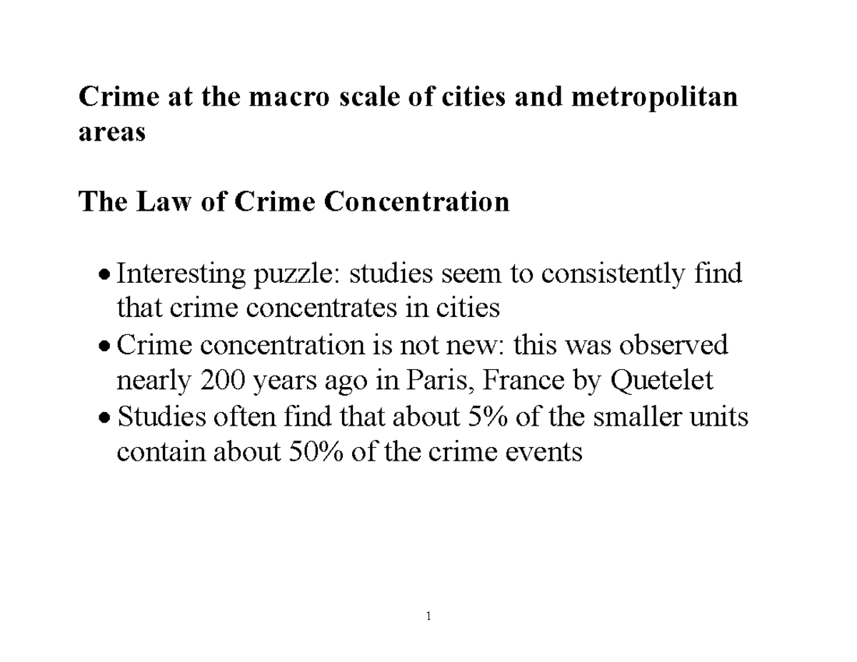 The Law of Crime Concentration: Examining Urban Crime Patterns - Crime ...
