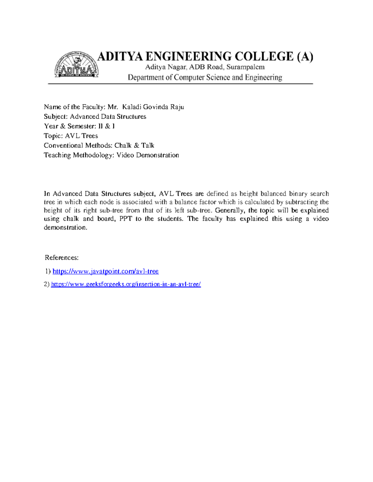 Advanced Data Structures II: AVL Trees Overview and Rotations - Studocu