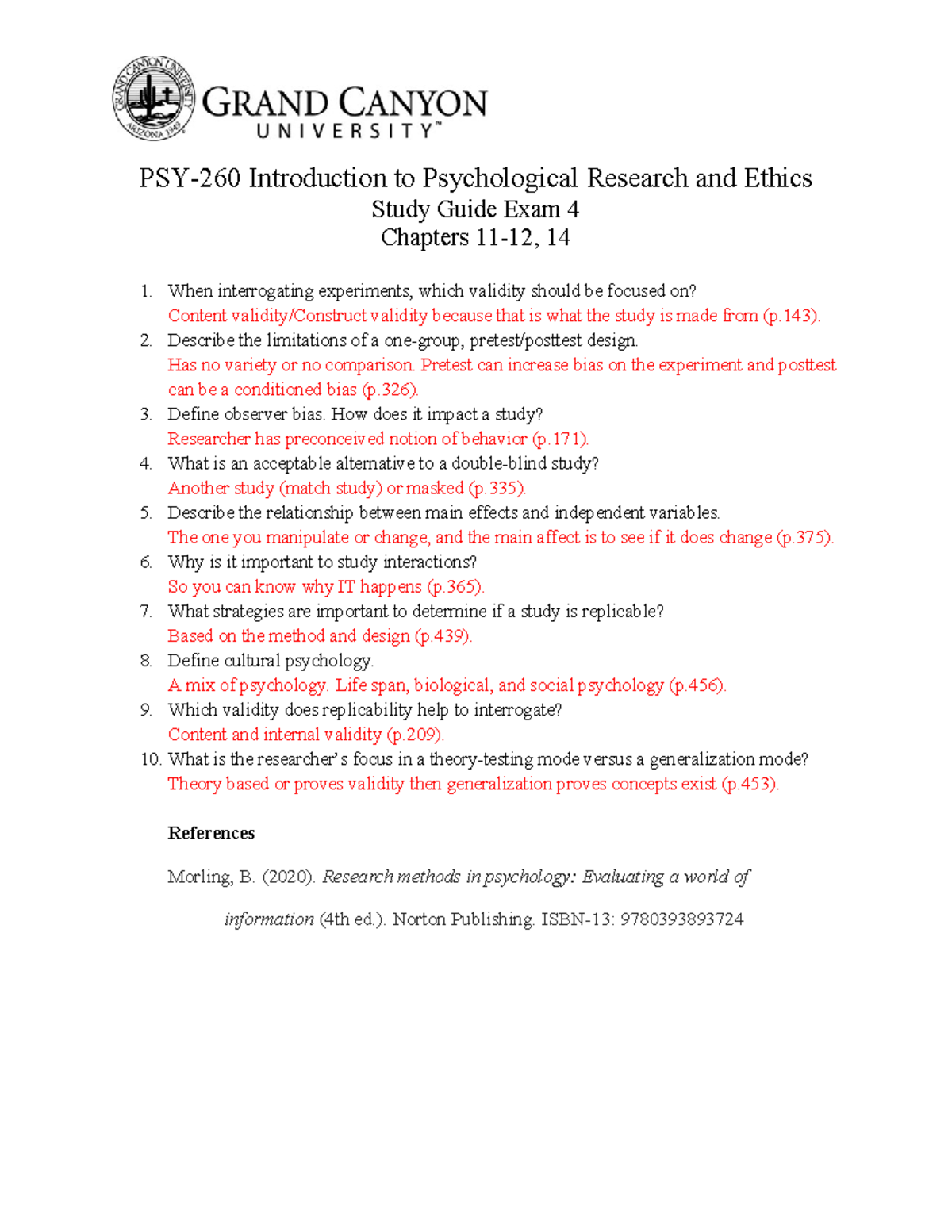 PSY260 Study Guide: Key Concepts for Exam #4 (Chapters 11, 12, 14 ...