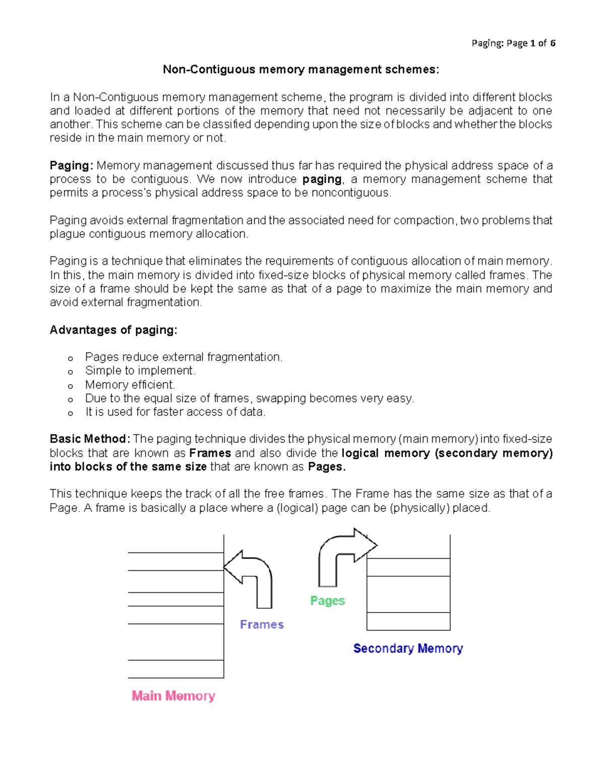 Paging: Memory Management Techniques in OS (4.4) - Studocu
