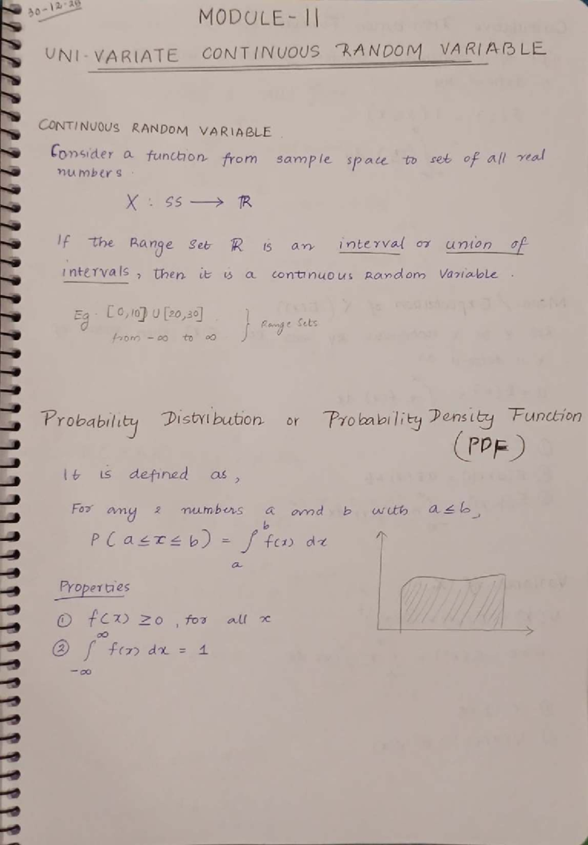 Continuous Random Variables: PDF, CDF, and Properties (MATH MOD-2 ...