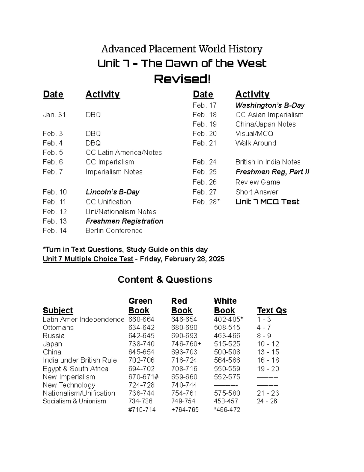 APWH Unit 7 Notes: Russia, India, and Imperialism in Asia - Studocu