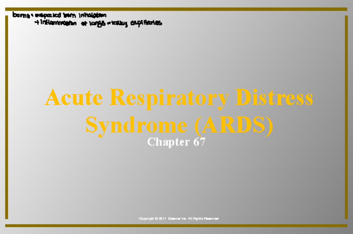 ARDS+-+11-22 - ARDS Lecture Notes - Acute Respiratory Distress Syndrome ...
