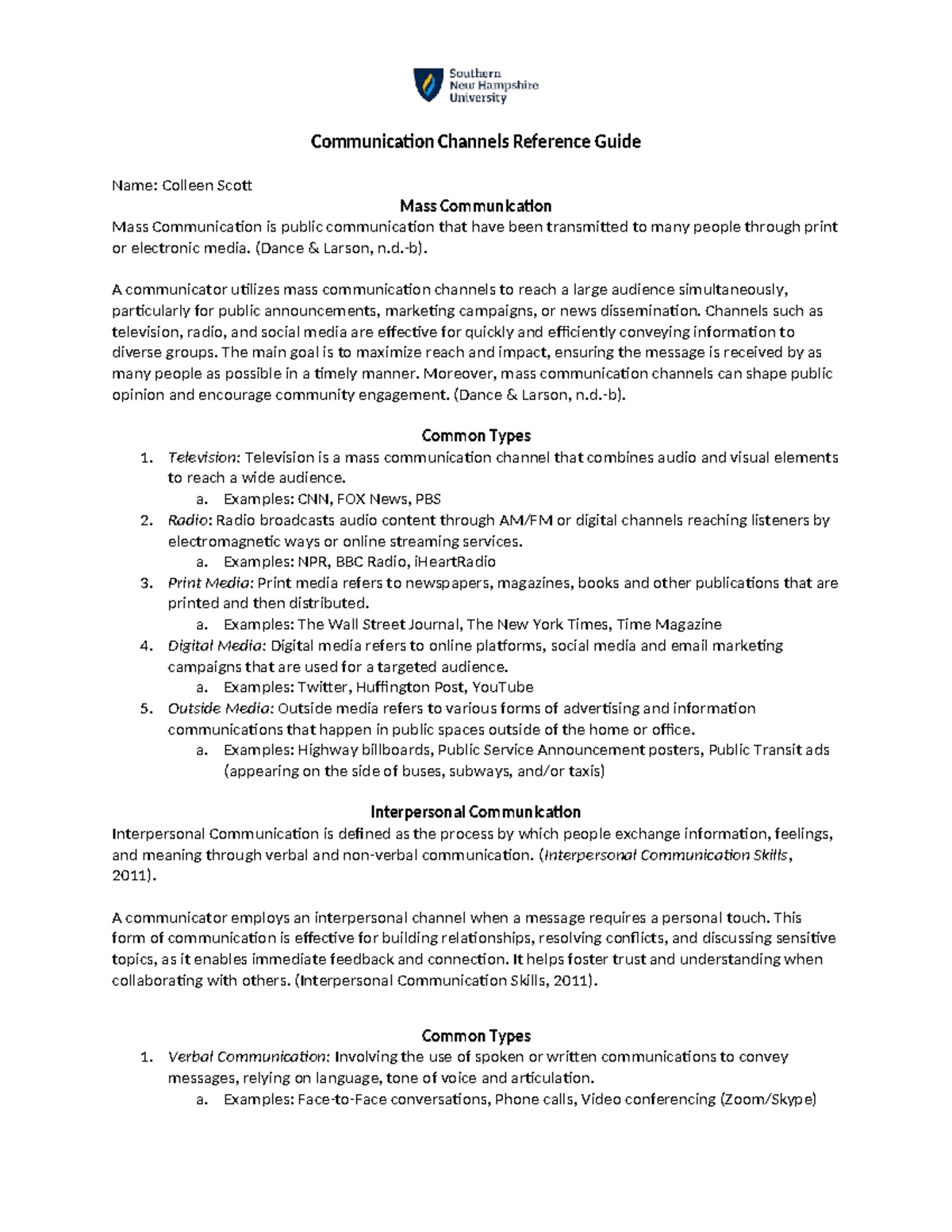 Mass Communication Channels Reference Guide (C-101) - Studocu