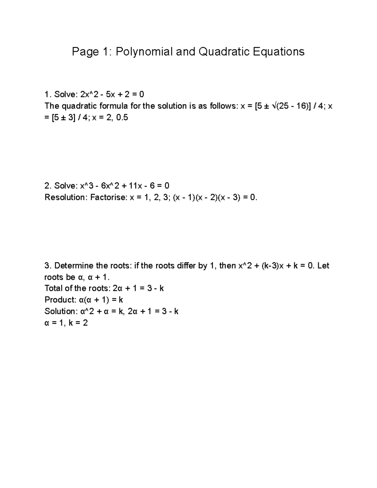 Complete Algebra Notes: Expressions, Linear & Quadratic Equations ...