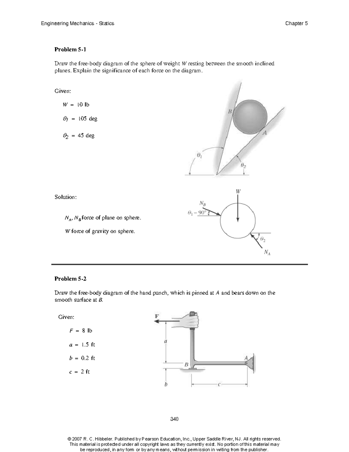 Engineering Mechanics Statics Chapter 5 Problem Solutions and Diagrams ...