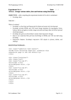 Web Programming (3160713) lab-manual Practicals - WEB Programming - GTU - Studocu