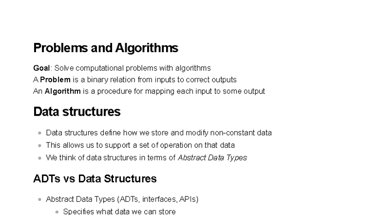 Algorithm Analysis: Understanding Problems and Solutions in CS101 - Studocu