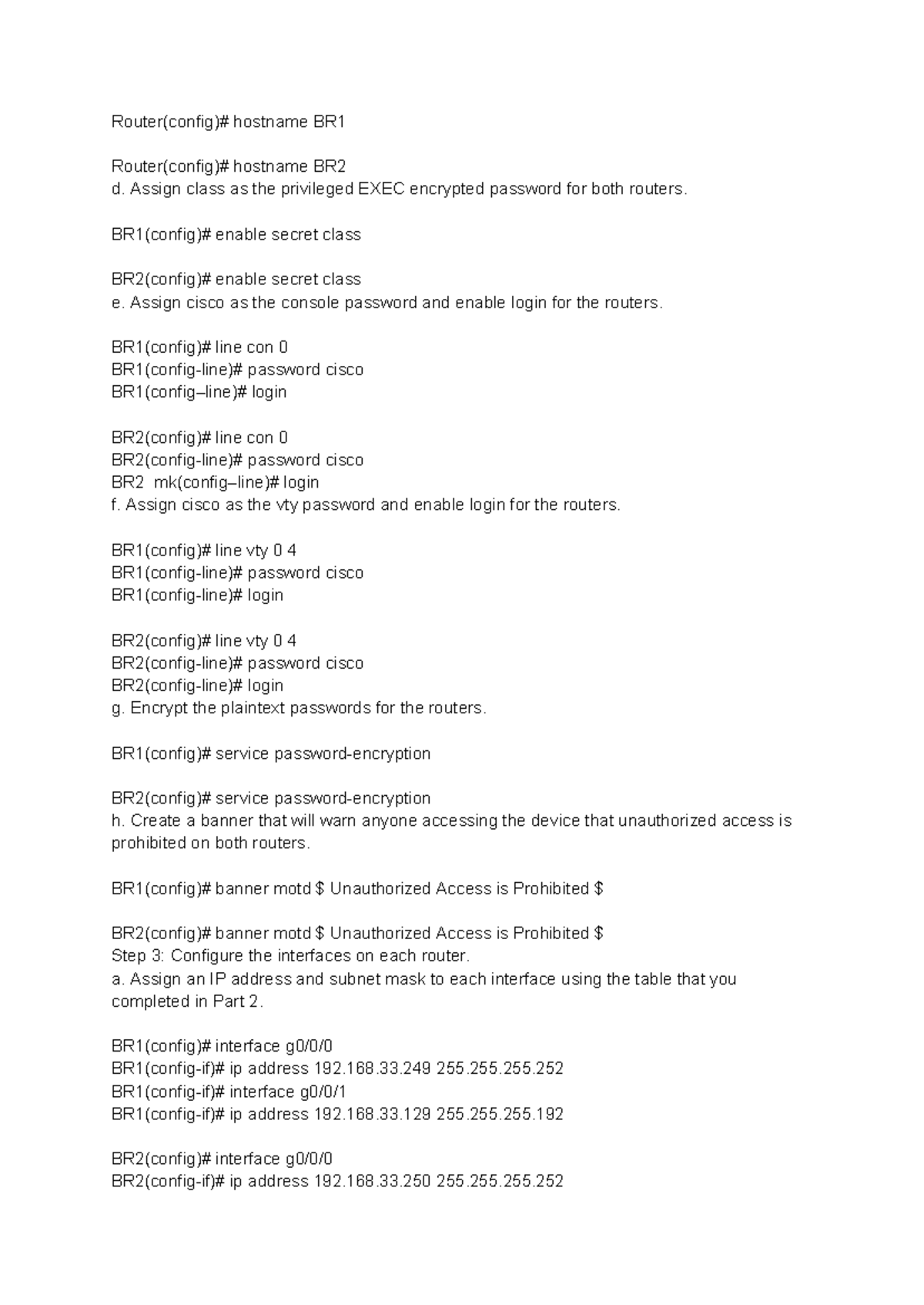 Ccnav 7 - Practical Configuration Notes for Router Access and Security ...