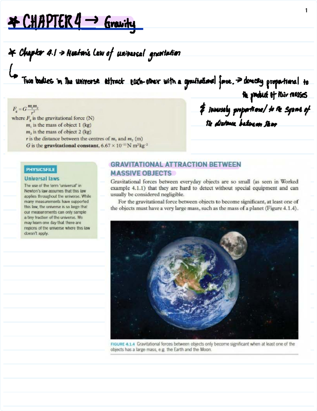 PHYS101: Chapter 4 - Law of Universal Gravitation Explained - Studocu