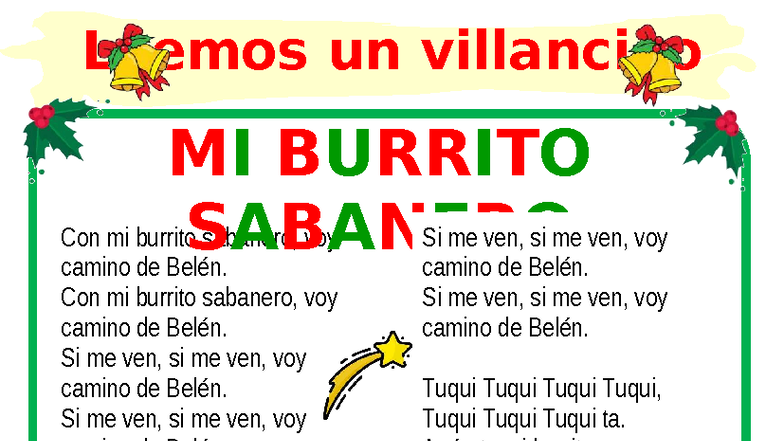 F. Leemos un Villancico: Mi Burrito Sabanero - Studocu