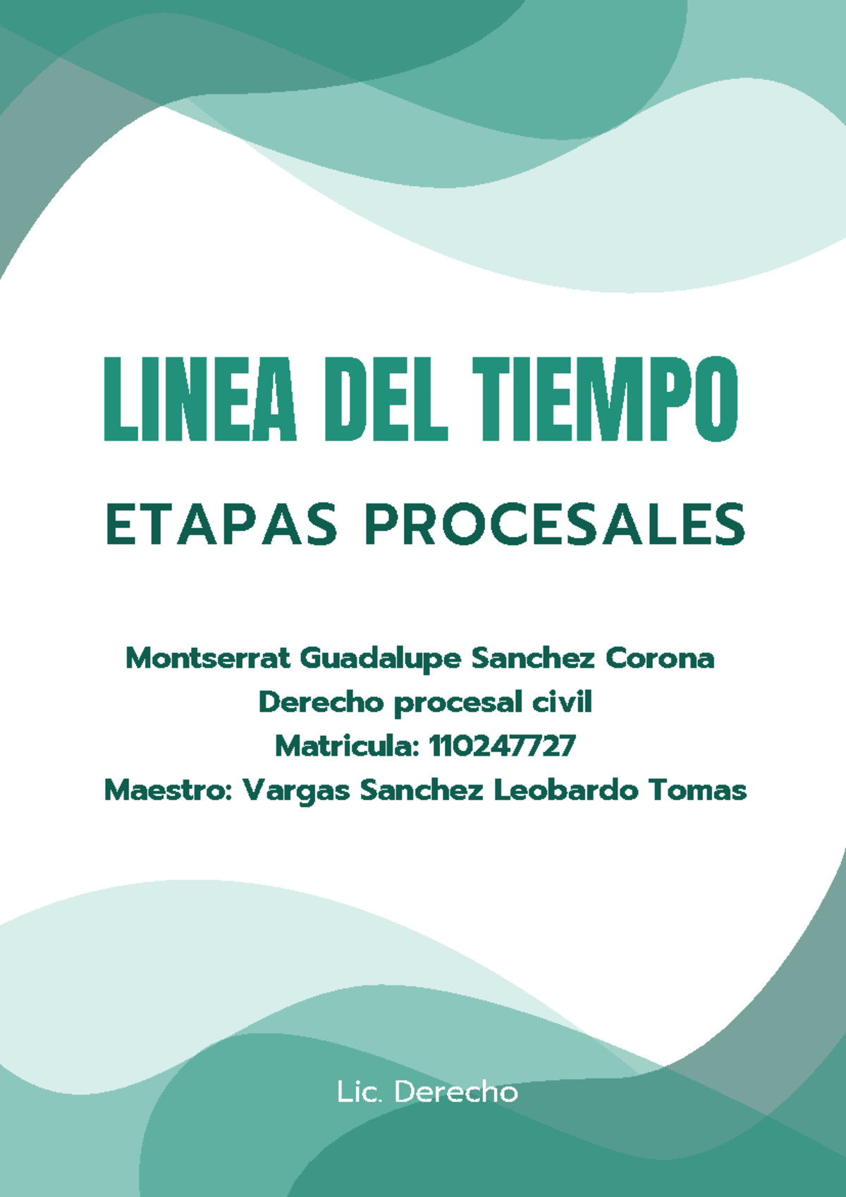 Linea del Tiempo Civil: Etapas Procesales - Derecho 110247727 - Studocu