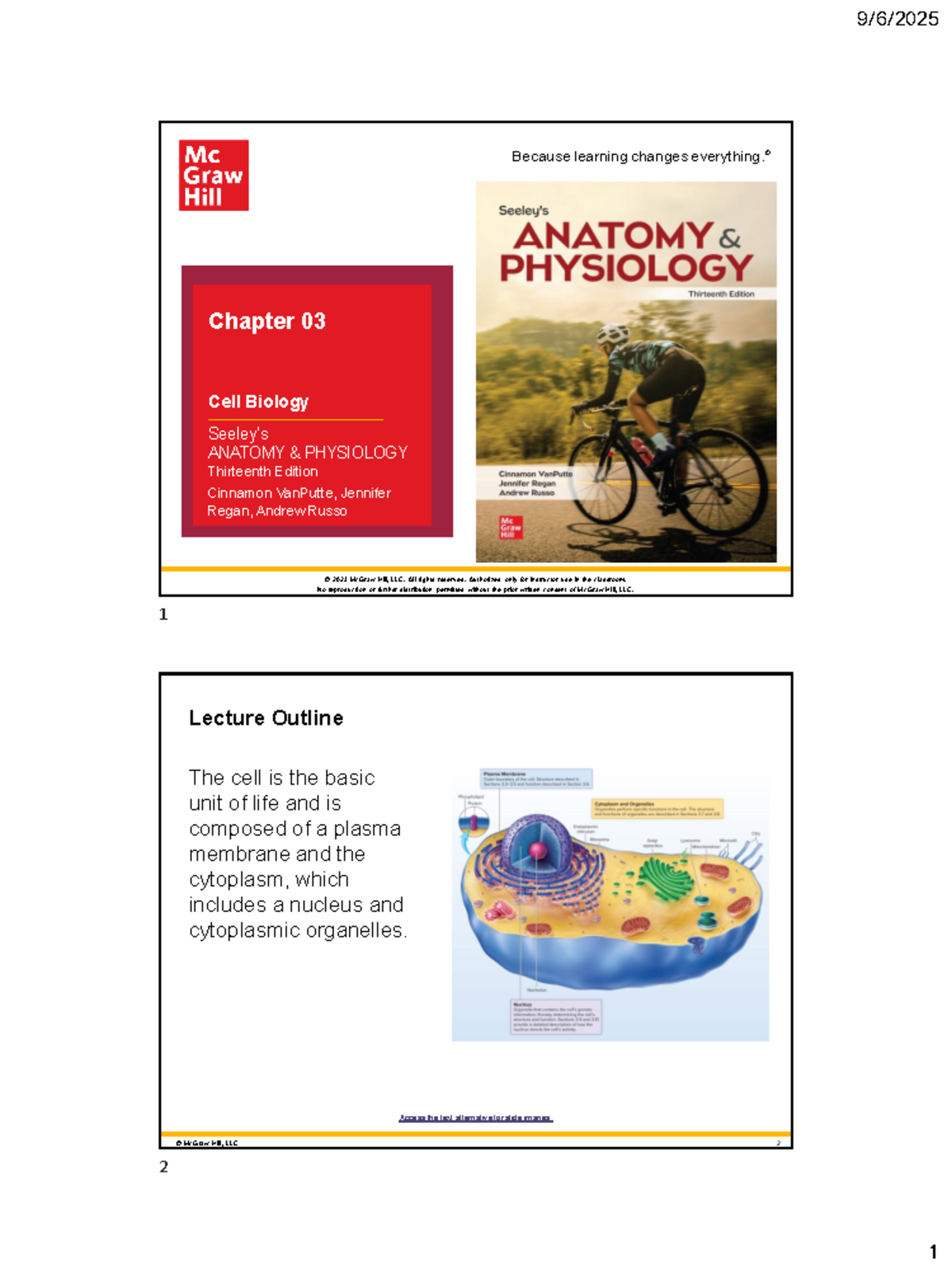 Cell Biology & Membrane Transport Mechanisms - ANATOMY PHYSIOLOGY 13th ...