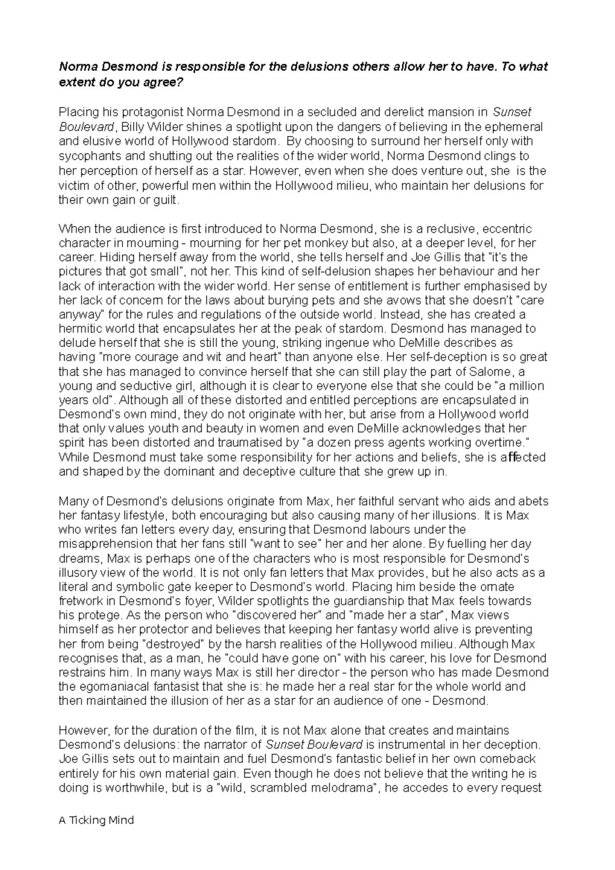 VCE English Practice Essay Topics on Oedipus the King Analysis - Studocu