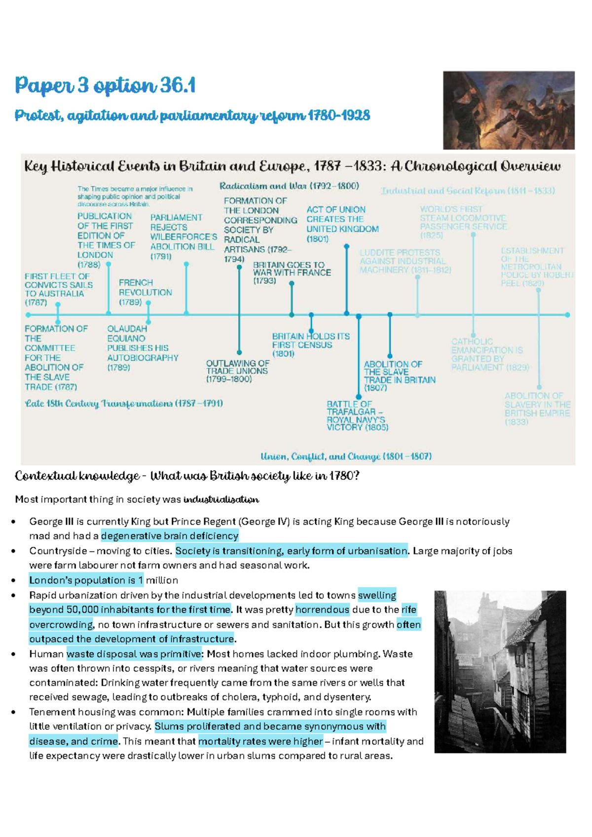 British Society in 1780: Industrialization, Urbanization, and Reform ...