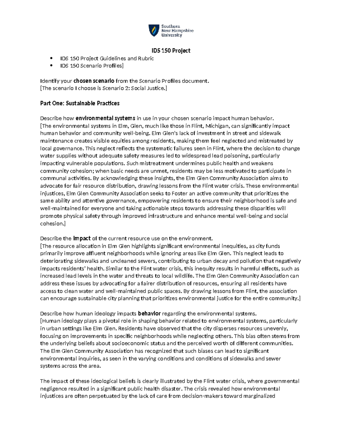 IDS 150 Project: Sustainable Practices and Environmental Justice ...