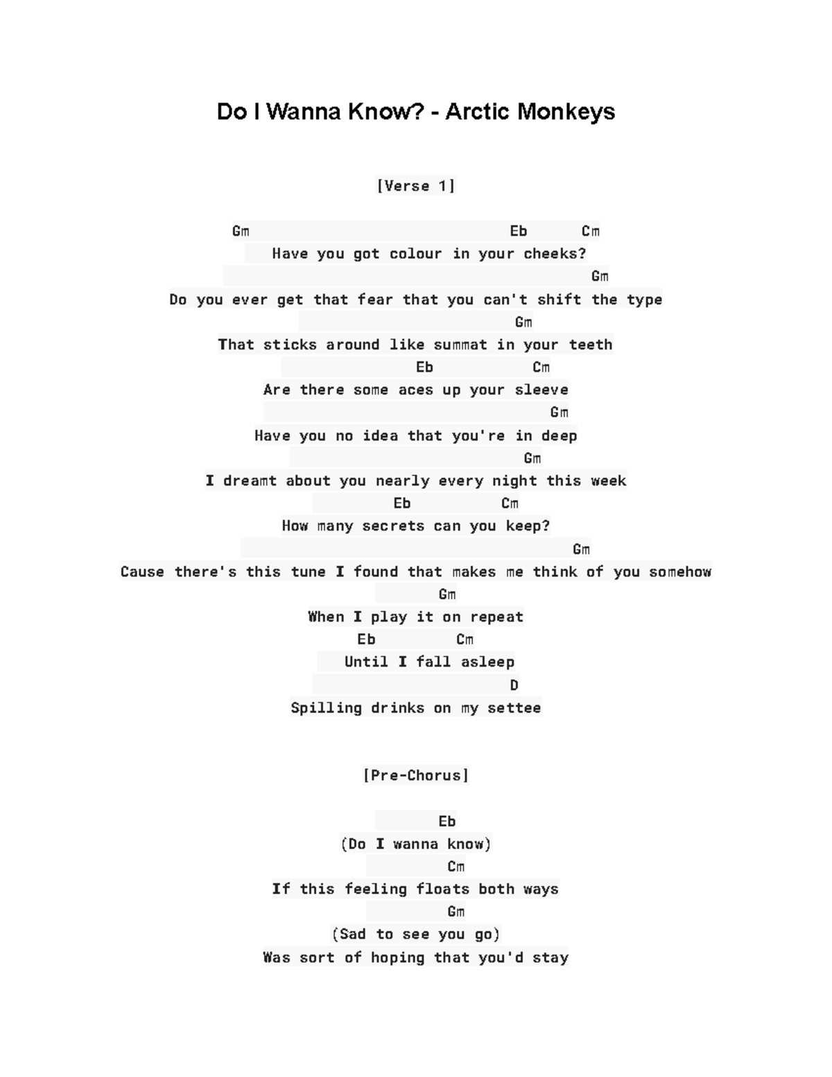THE KOOL PALS Studio DOCS: Chord Progressions & Lyrics Collection - Studocu