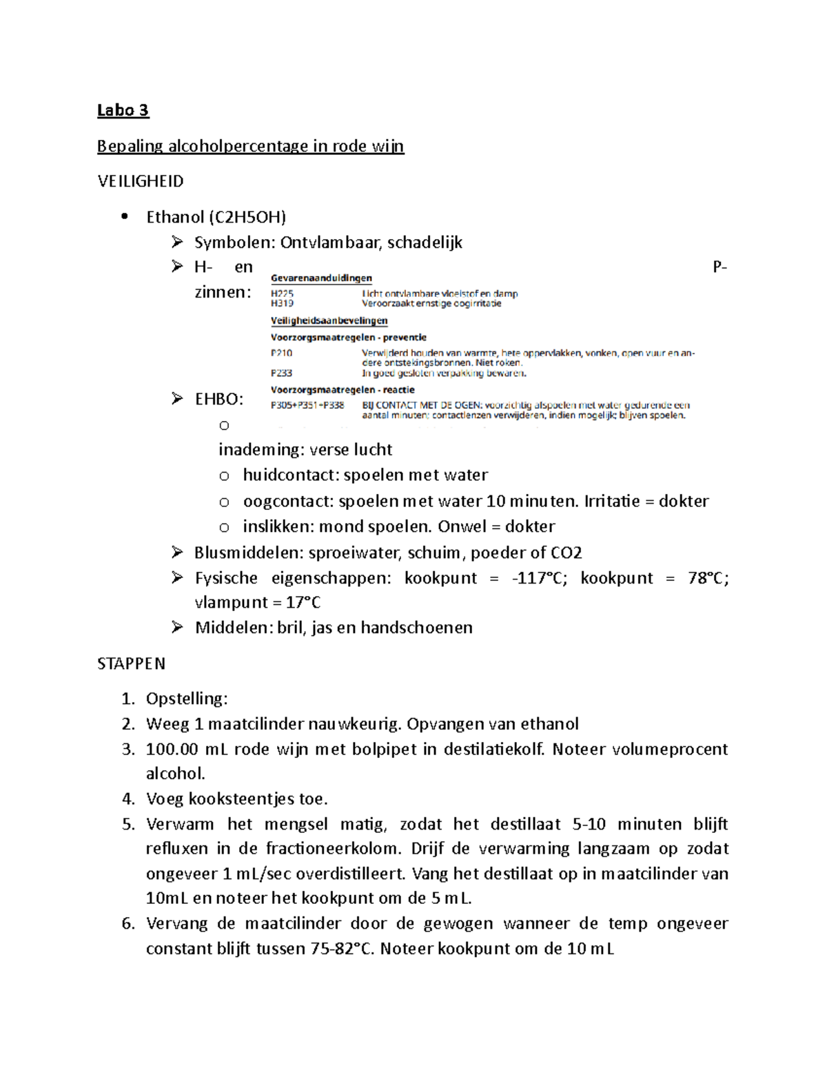 Algemene Chemie 2 - Voorbereiding Labo Practicum 3: Alcoholpercentage ...
