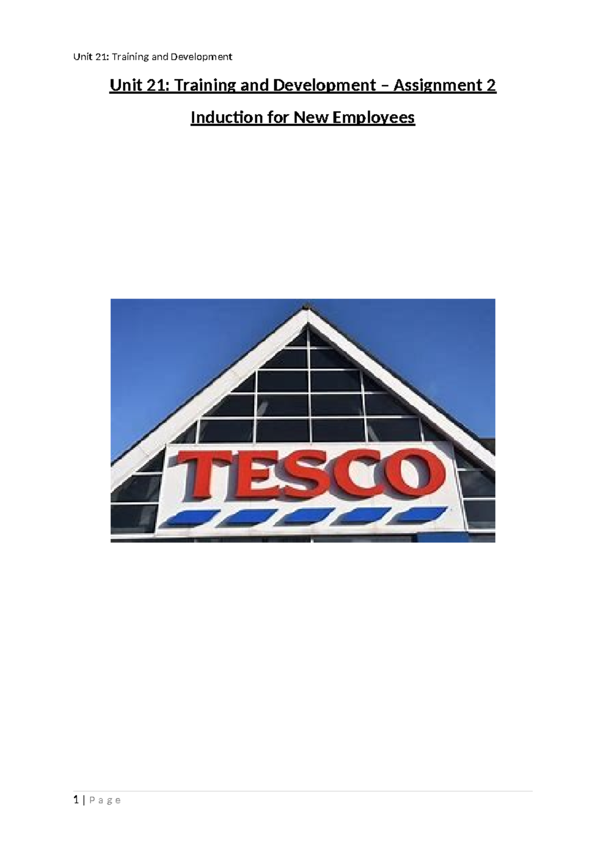 Unit 21 Assignment 2: Induction Program for New Employees - Studocu