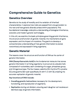 Genetics - Study Notes & Assignments - Studocu